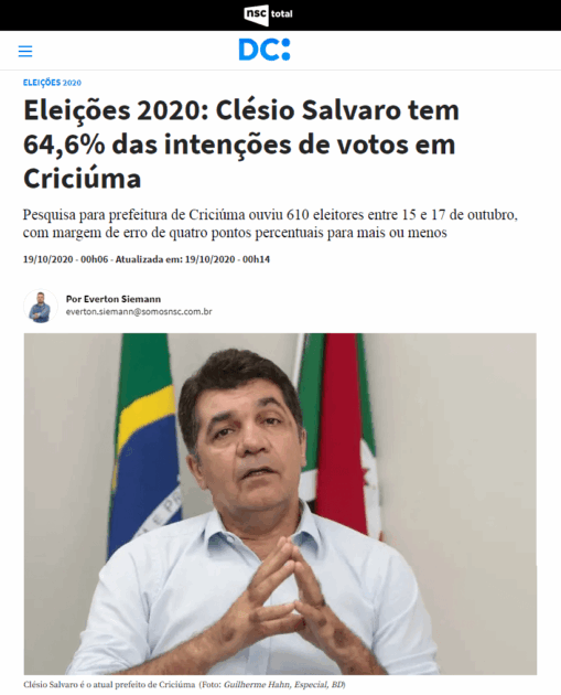 Portal NSC Total divulga pesquisa realizado pela Paraná Pesquisas ...